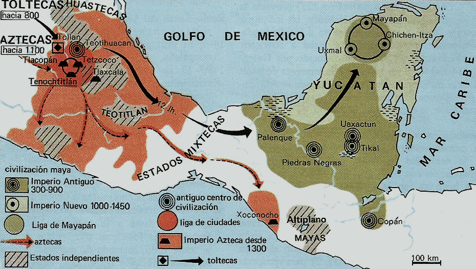 Mapa Del Imperio Azteca